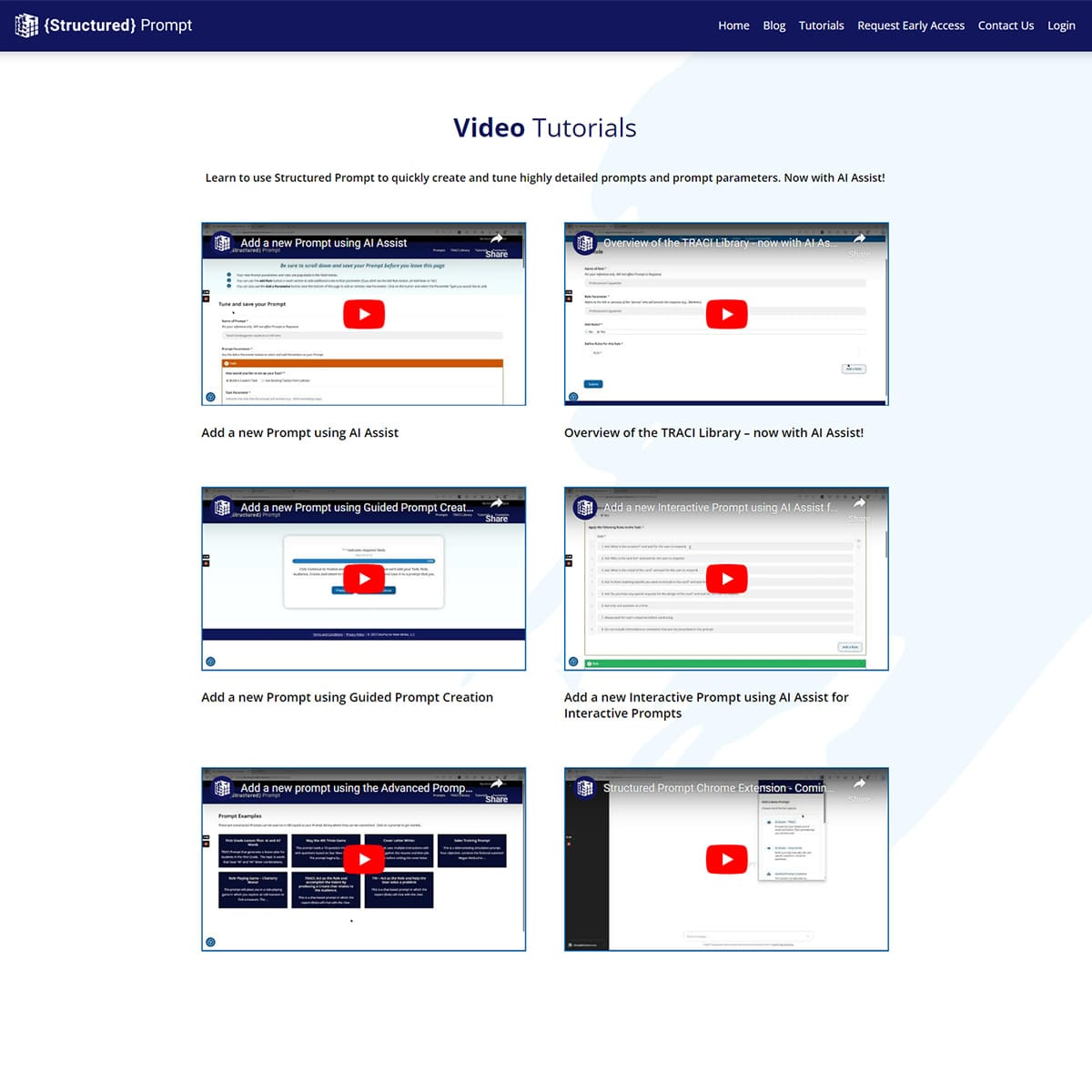 Structured Prompt Video Tutorials